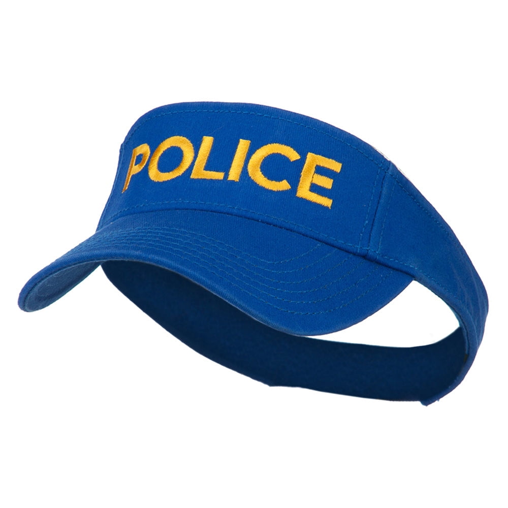 Police Embroidered Superior Garment Washed Visor - Royal OSFM - Walmart.com