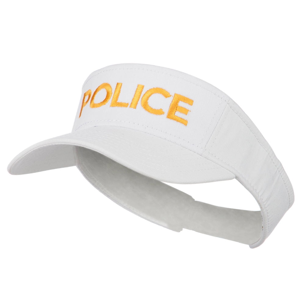 Police Embroidered Superior Garment Washed Visor - White OSFM - Walmart.com