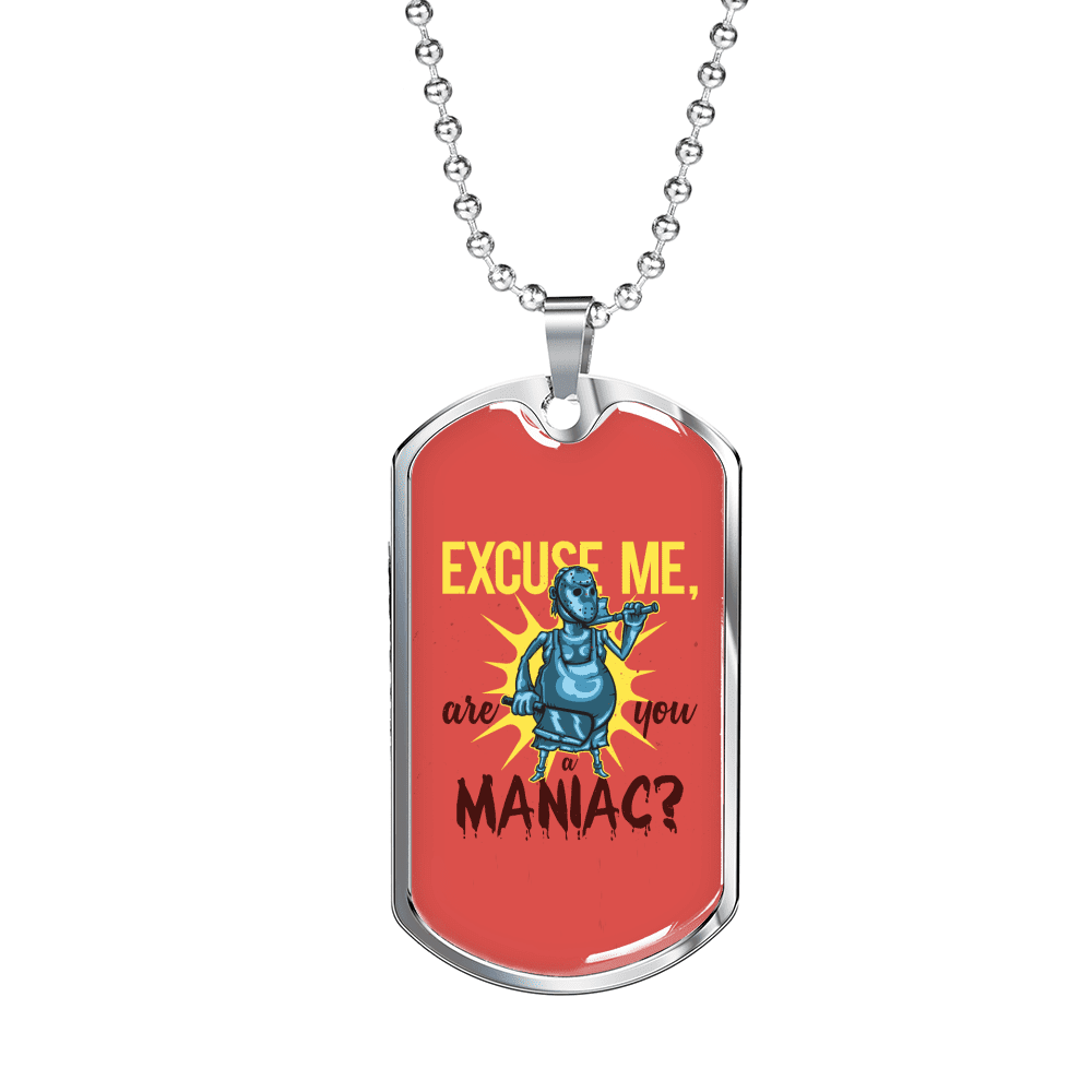 Police Excuse Me Are You Maniac Necklace Stainless Steel or 18k Gold ...