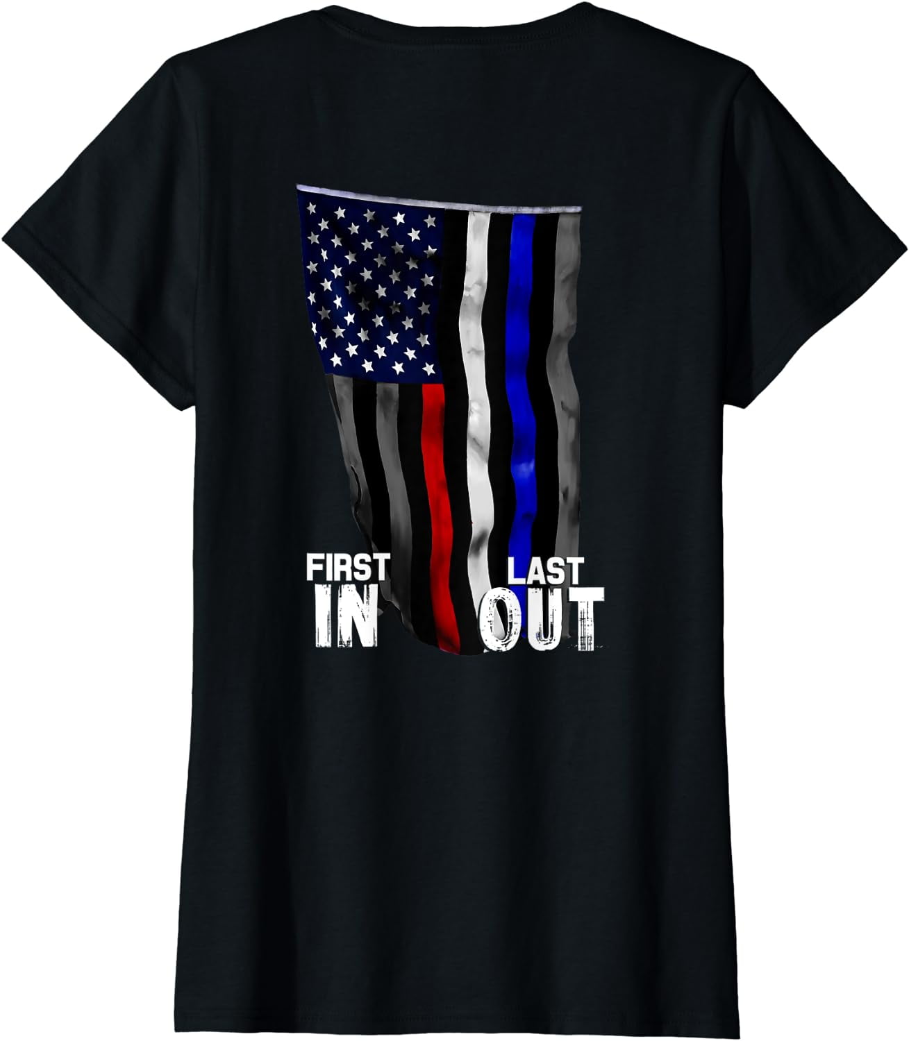 Police Fire EMS First Responder American Flag T-Shirt - Walmart.com