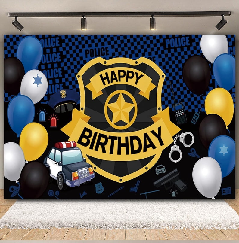 Police Firefighter Theme Backdrop Fire Truck Fireman Policeman Car Hero ...