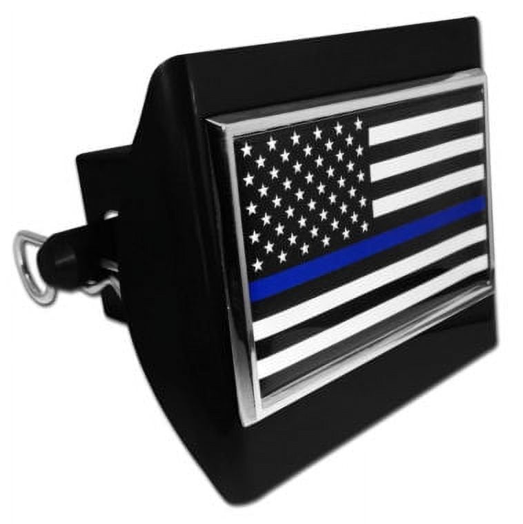 Police Flag Black Plastic Hitch Cover - Walmart.com