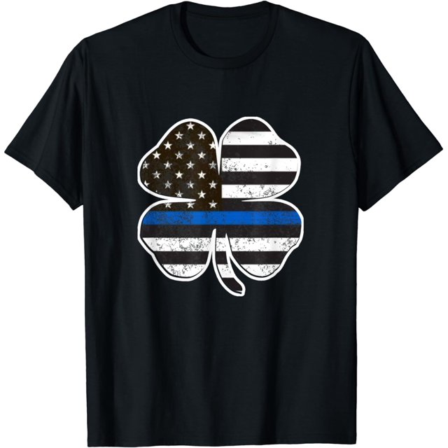 Police Flag Shamrock T-Shirt | Police St. Patrick's Day Tee - Walmart.com