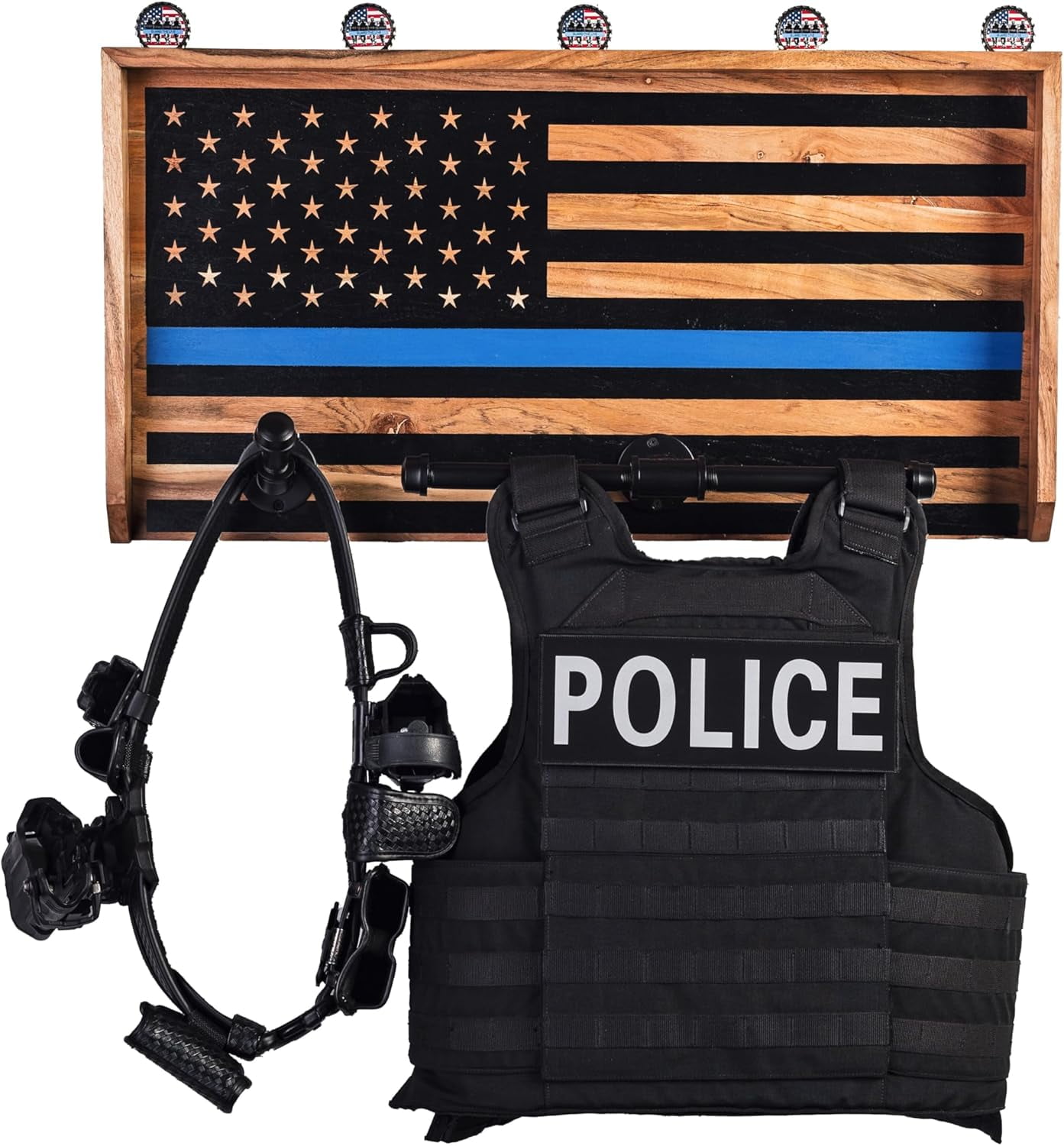 Police Gear Rack - Law Enforcement and Wall Rack Organizer - Duty Vest ...