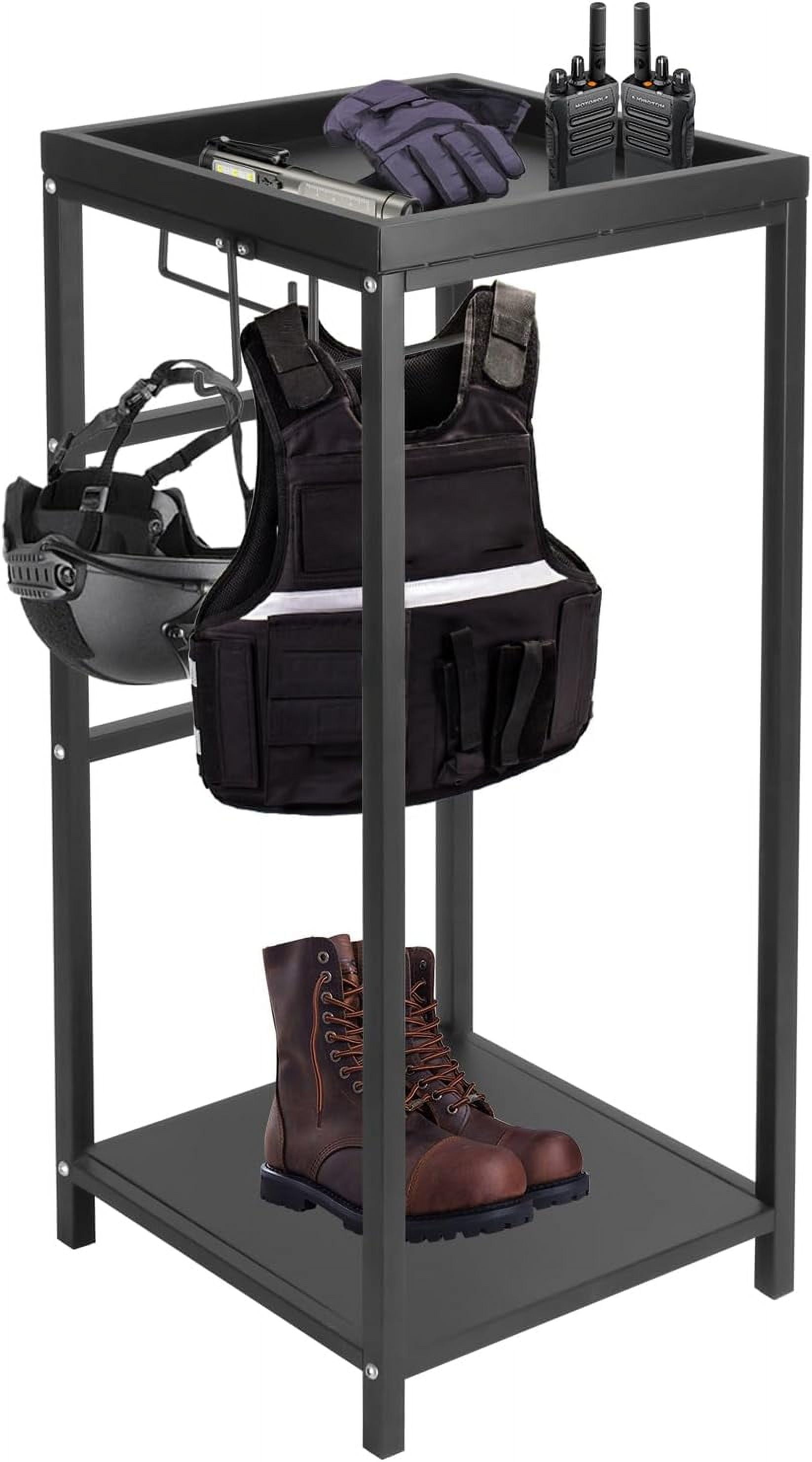 Police Gear Rack Tactical Gear Stand with 3 Hooks, Body Armor Stand ...