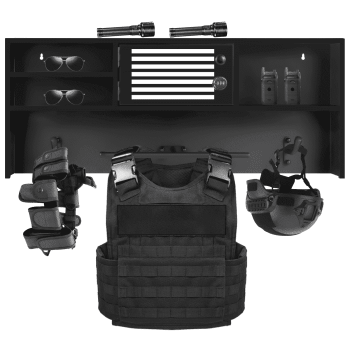 Police Gear Rack Wall Mounted, Tactical Duty Gear Rack with 3 Hooks ...