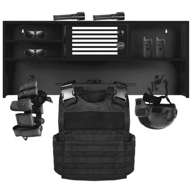 Police Gear Rack Wall Mounted, Tactical Duty Gear Rack with 3 Hooks ...