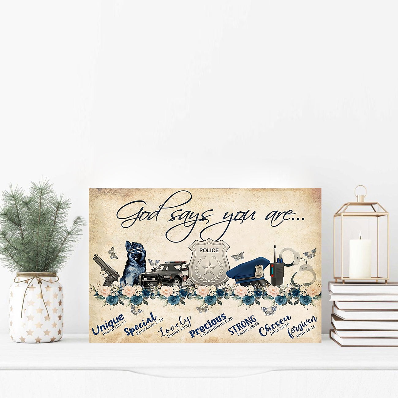 Police God Says You Are Poster 24 x 36 Inch Poster - Walmart.com