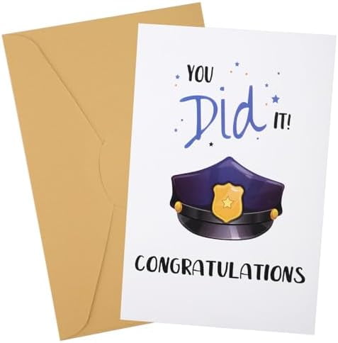 Police Greeting Card, You Did It Police Graduation Card with Envelope ...
