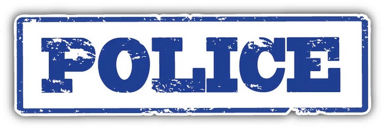 Police Grunge Slogan Stamp Sticker Phone Decal Water Bottle Stickers ...