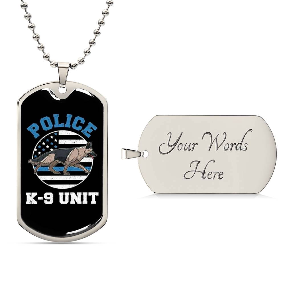 Police K-9 Unit - Graphic Military Dog Tag Necklace (Optional ...