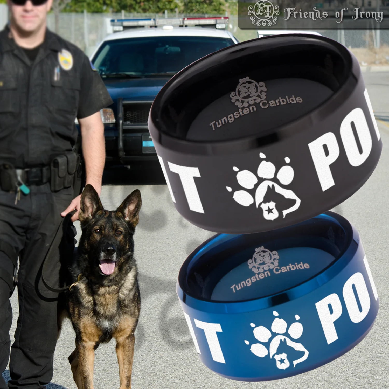 Police K-9 Unit Special Forces Tungsten Carbide Ring - Walmart.com