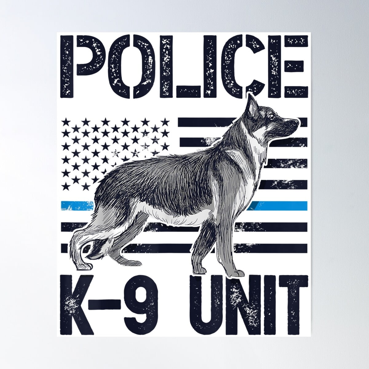 Police K9 Unit K9 Thin Blue Line Officer Dog Costume Poster, 24x36 ...