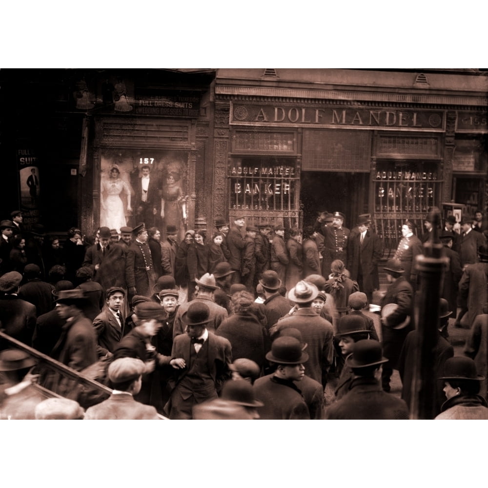 Police Keep Order During A Run On The Adolf Mandel Bank On New York ...