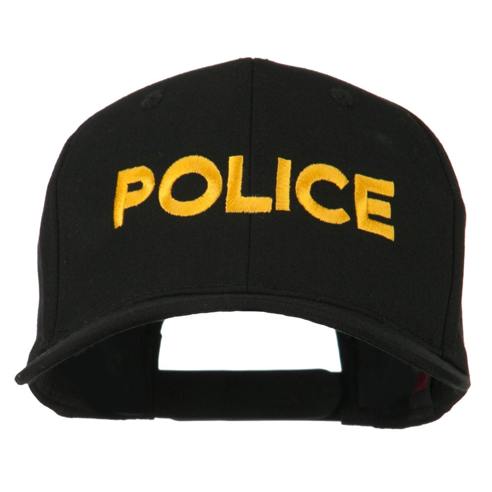 Police Letter Embroidered High Profile Cap - Black OSFM - Walmart.com