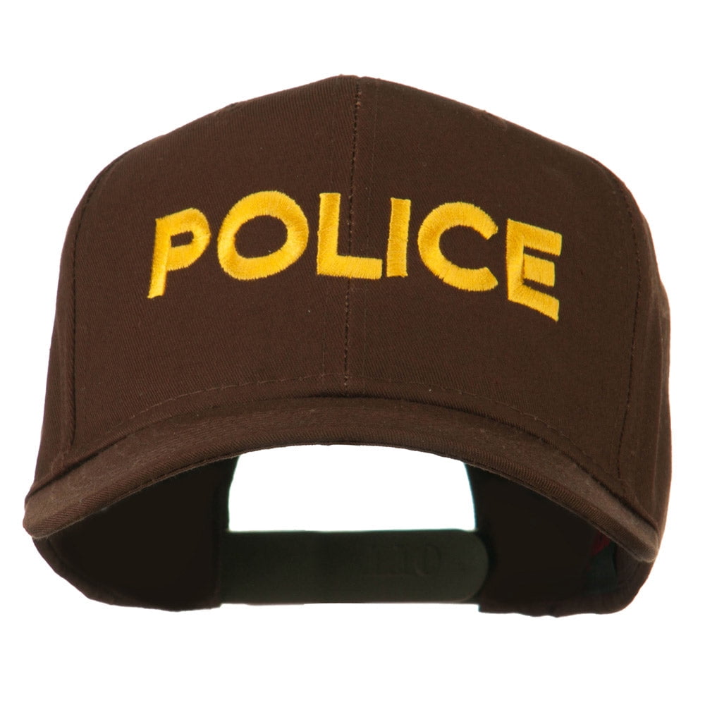 Police Letter Embroidered High Profile Cap - Brown OSFM - Walmart.com
