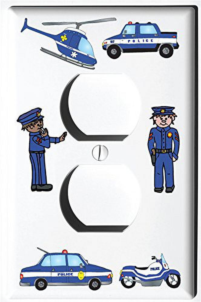Police Light Switch Plate and Outlet Covers/Police Men, Trucks, Cars ...