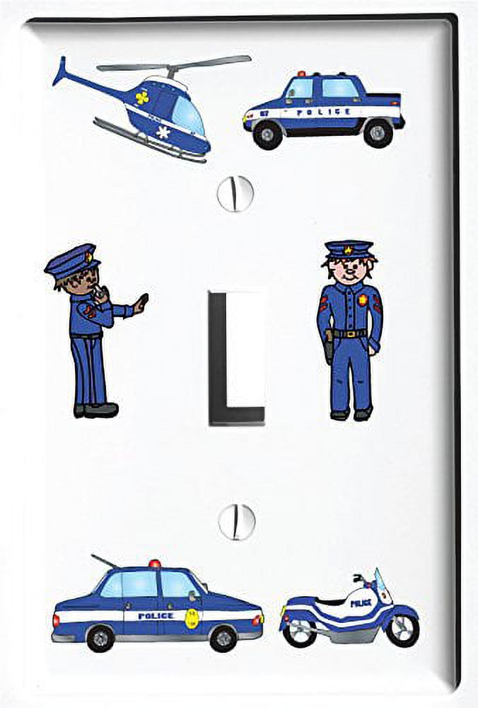 Police Light Switch Plate and Outlet Covers/Police Men, Trucks, Cars ...