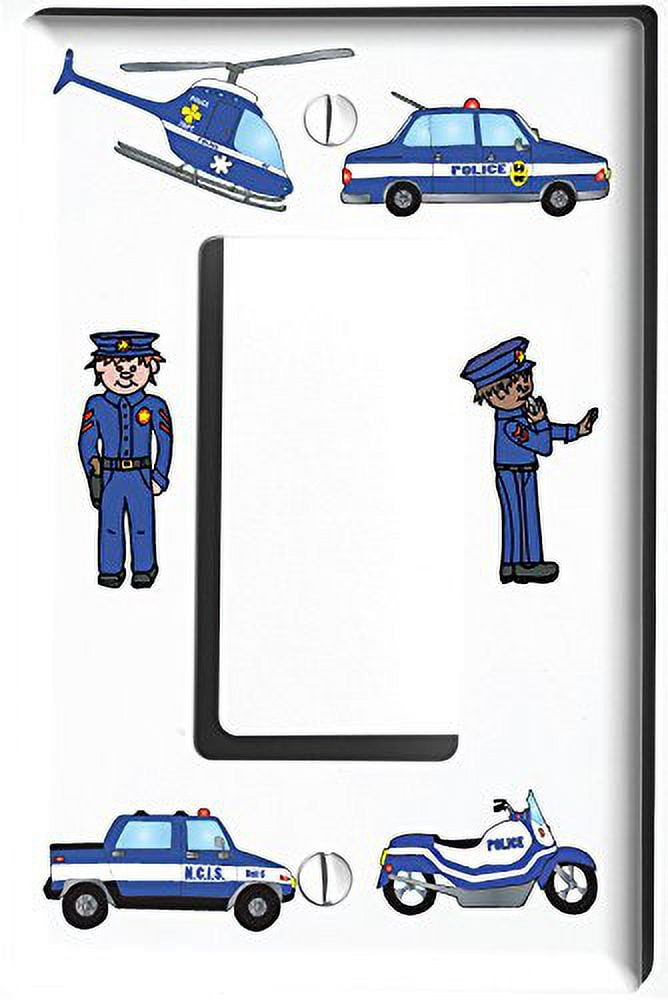 Police Light Switch Plate and Outlet Covers/Police Men, Trucks, Cars ...