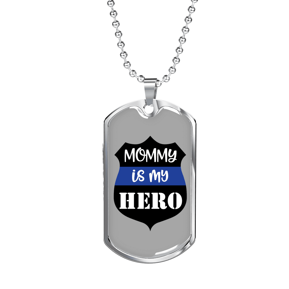 Police Mom Is My Hero Badge Necklace Stainless Steel or 18k Gold Dog ...