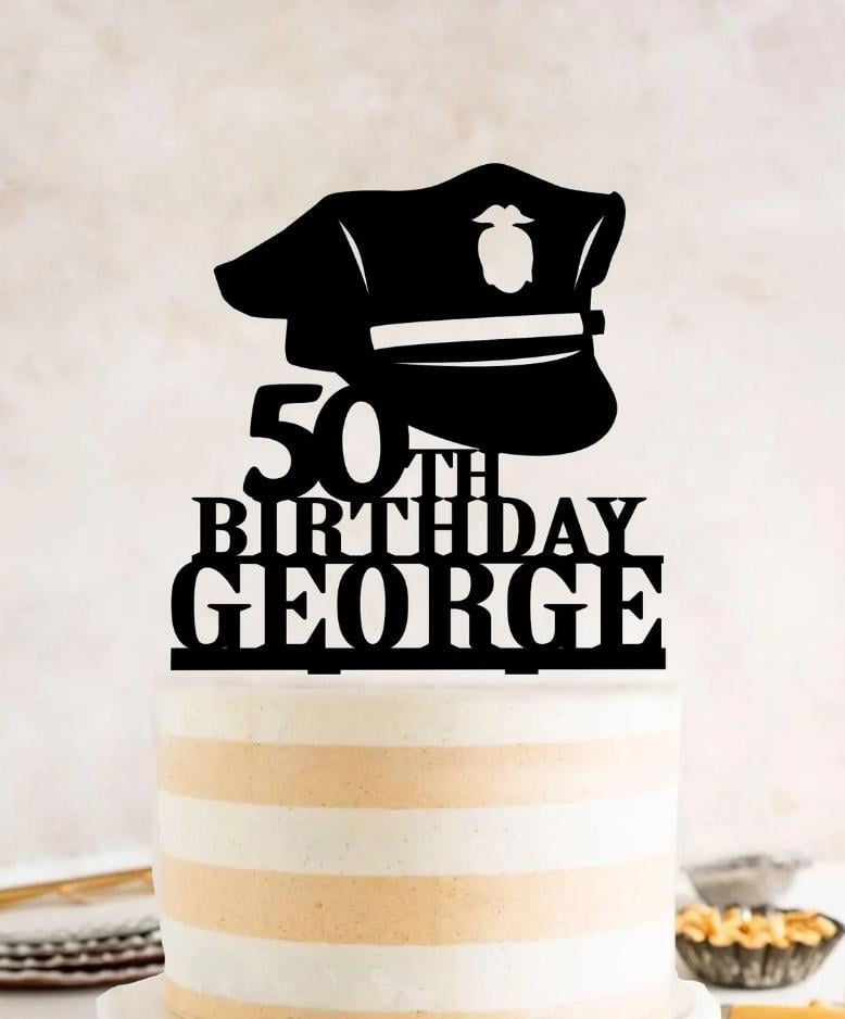 Police Officer Cake Topper, Birthday Cake Topper, Policeman Hat ...