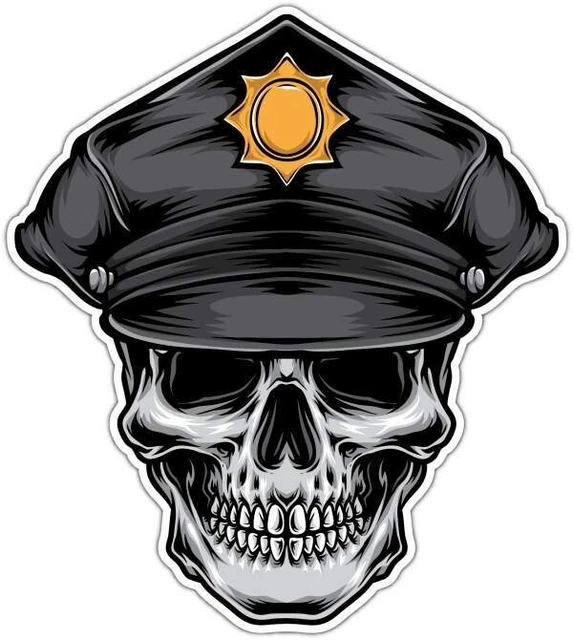 Police Officer Cop Skull Sheriff Car Window Stickerphone Decal Water ...