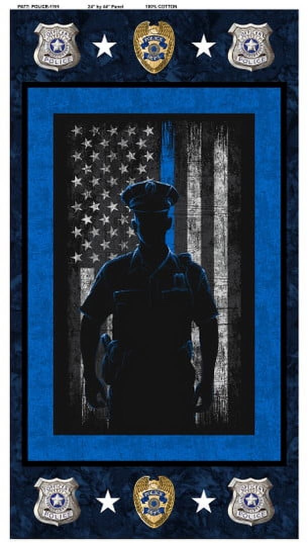Police Officer Cotton Quilting Panel by Sykel-24x44 - Walmart.com