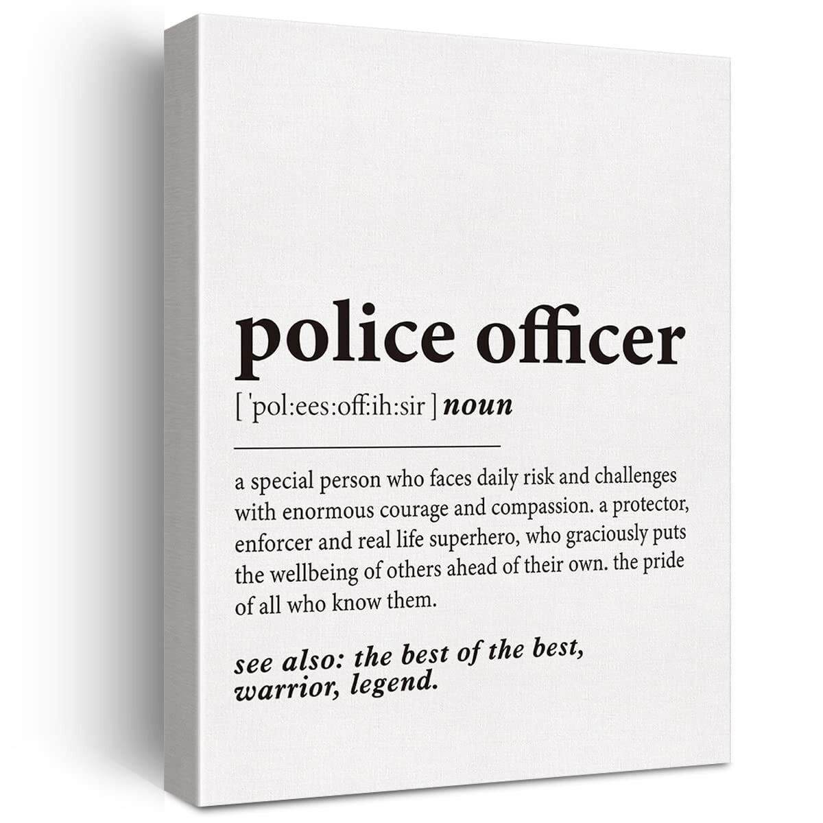 Police Officer Definition Print Canvas Wall Art Police Office Decor ...
