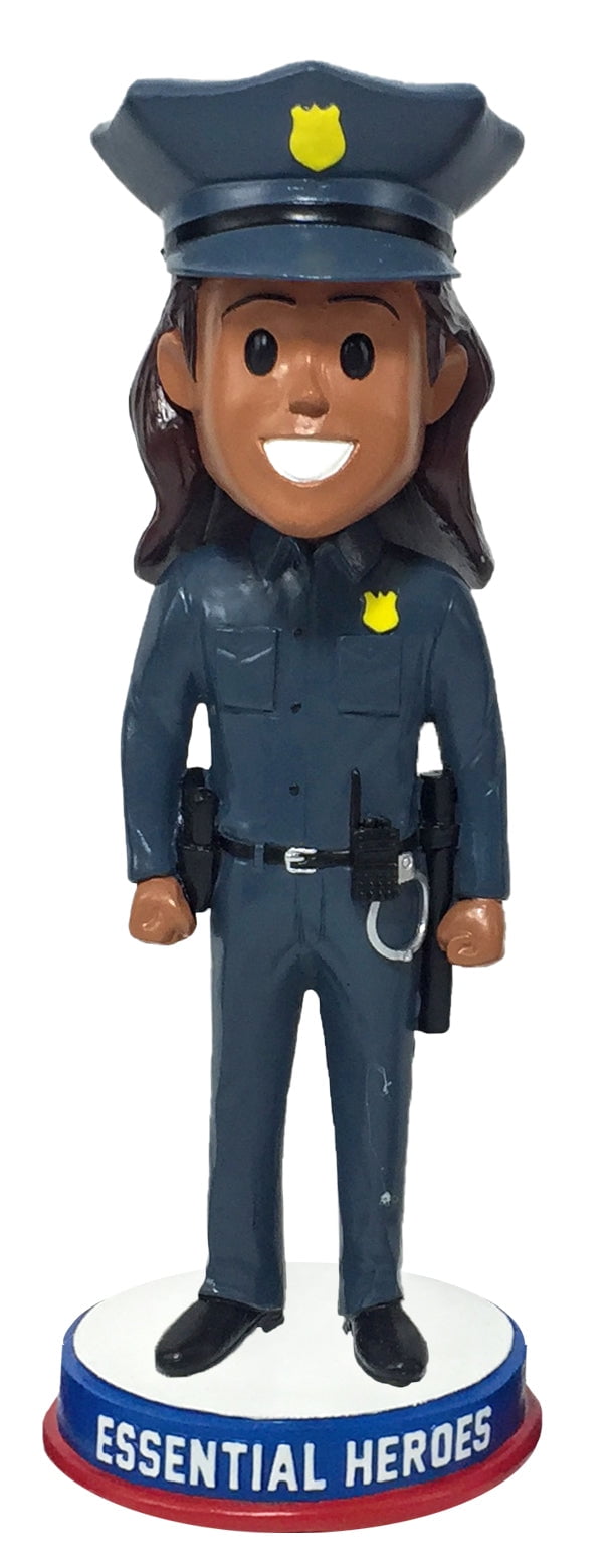 Police Officer Essential Heroes Bobblehead Female Dark Skin Tone ...