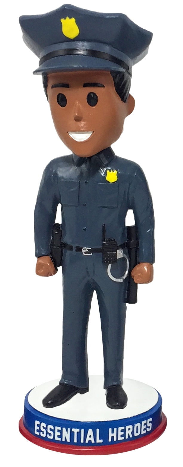 Police Officer Essential Heroes Bobblehead Male Dark Skin Tone ...