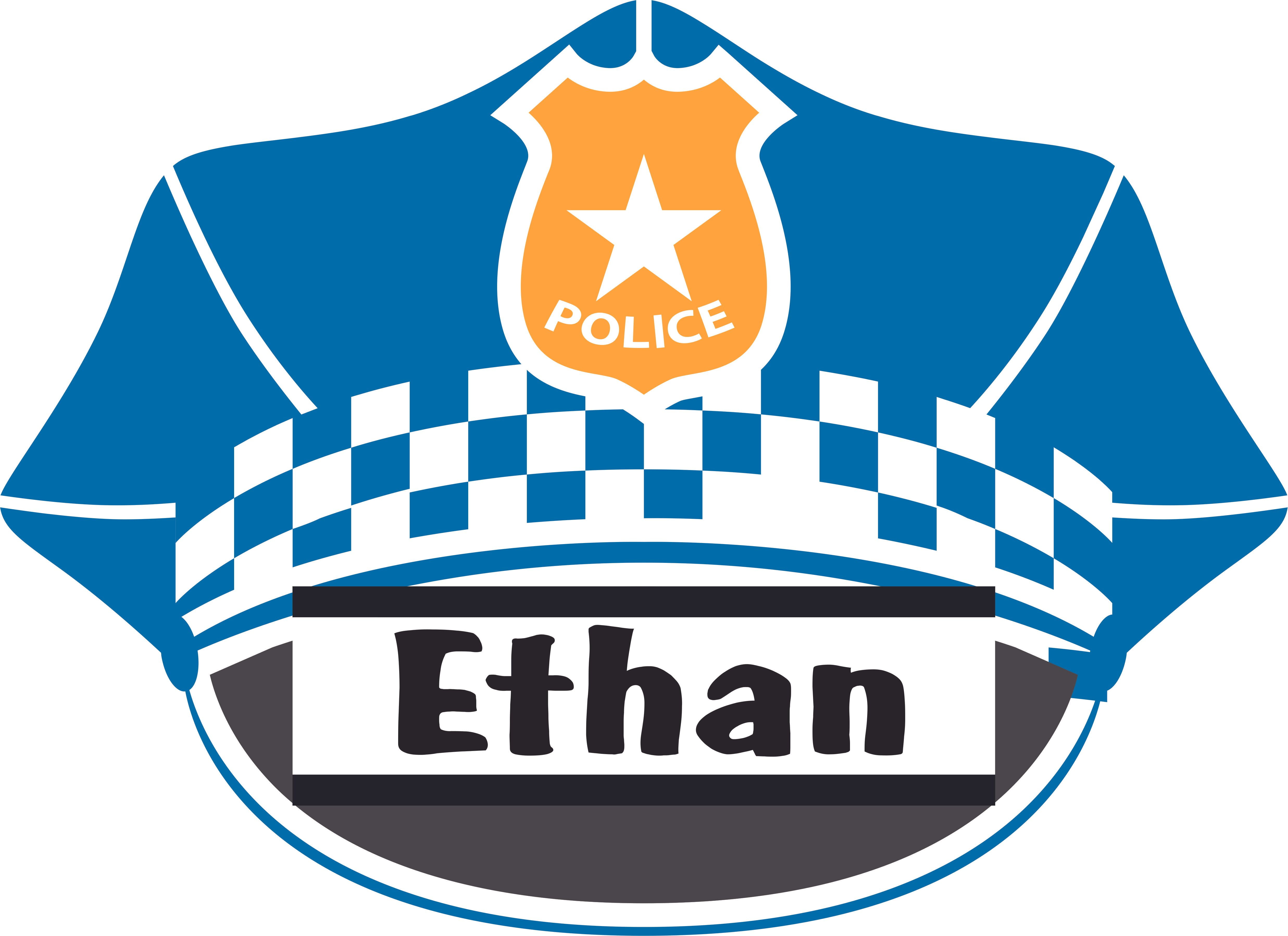 Police Officer Hat Cops Cap Uniform Customized Wall Decal - Custom ...