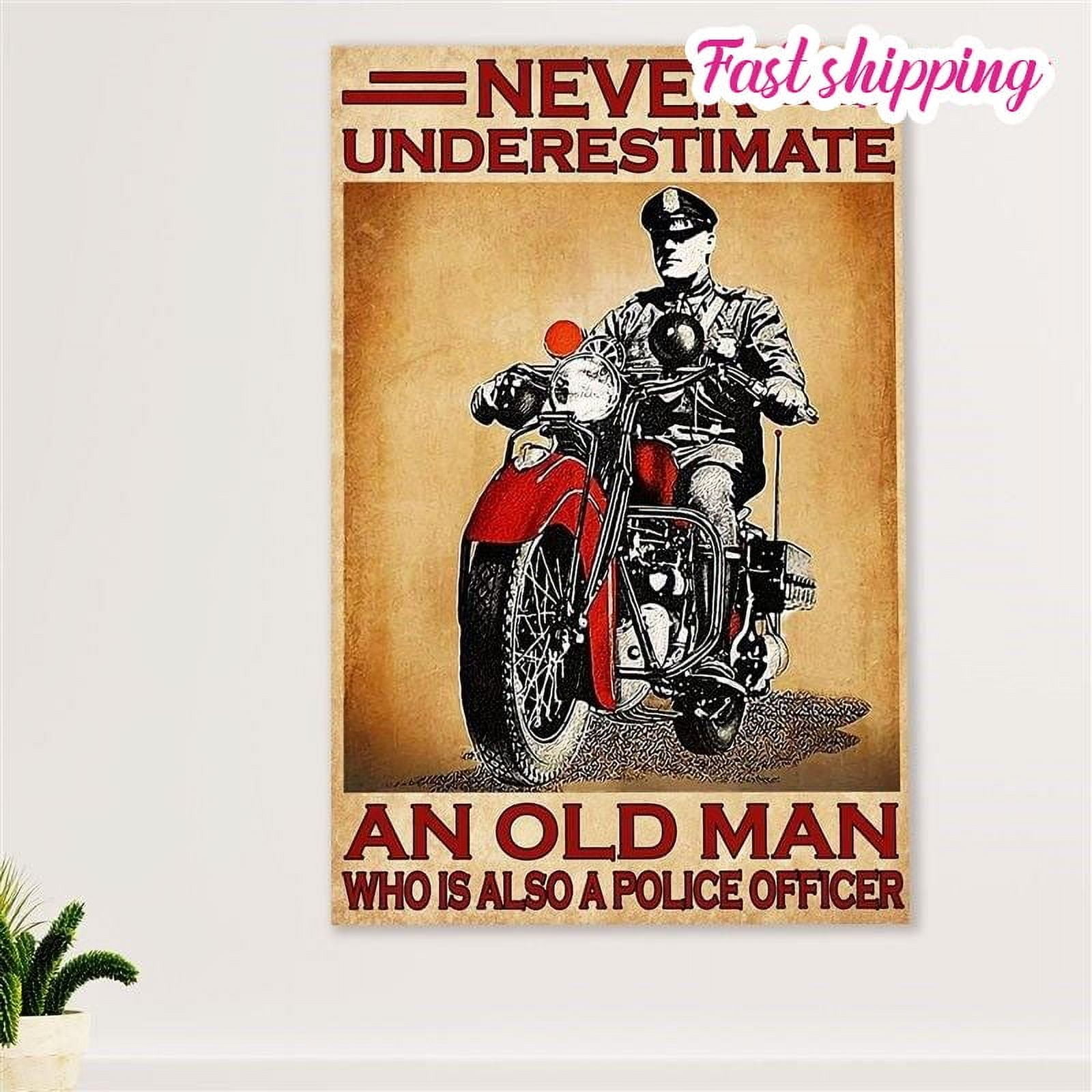 Police Officer Old Man Police Officer Policeman poster Wall Art ...