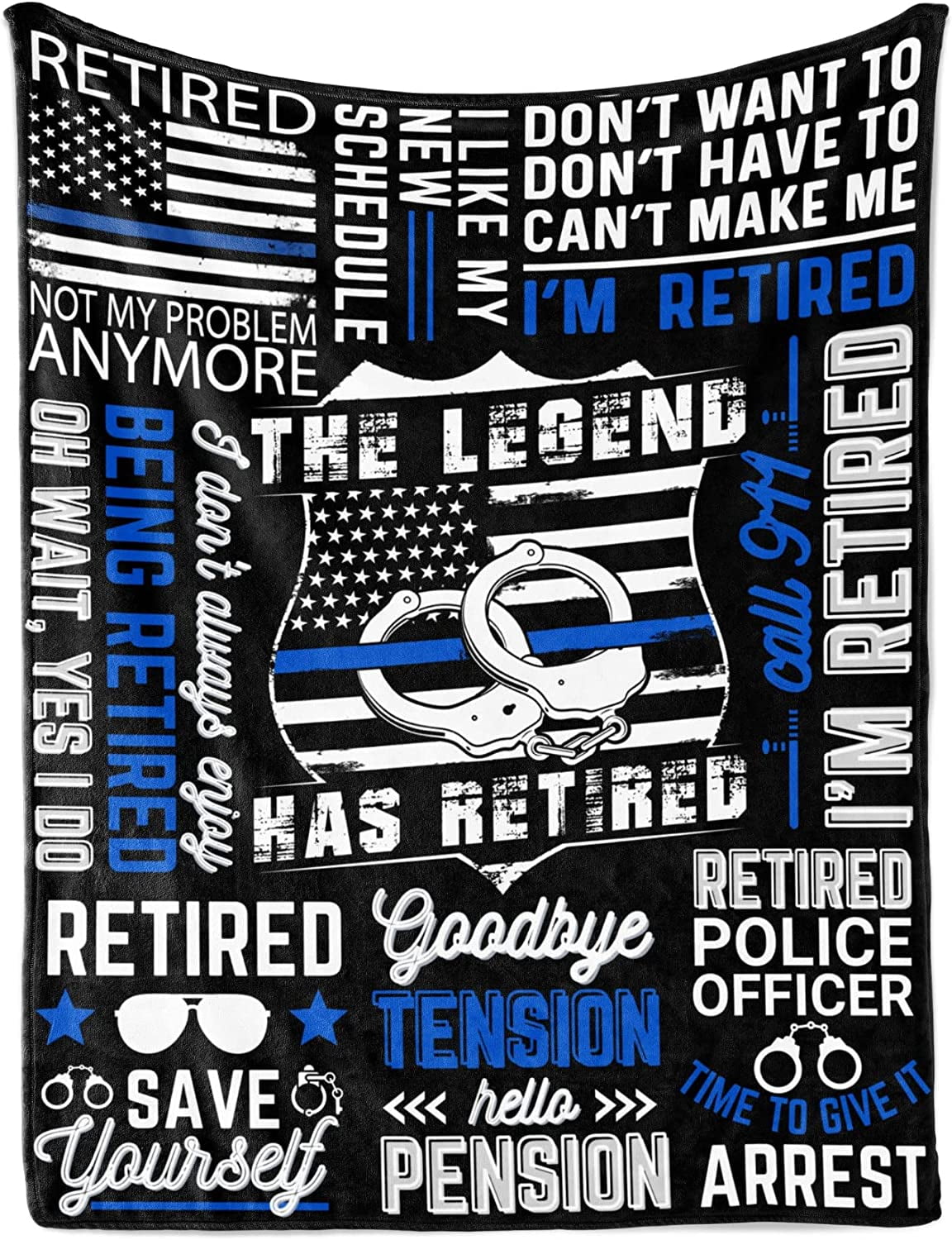 Police Officer Retirement Gifts, Funny Throw Blanket for Retired Police ...