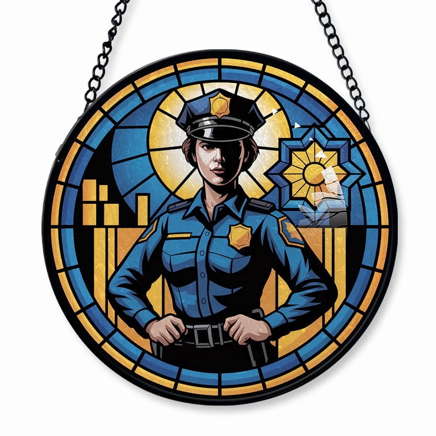 Police Officer Stained Glass Suncatcher Window Hanging – Personalized ...