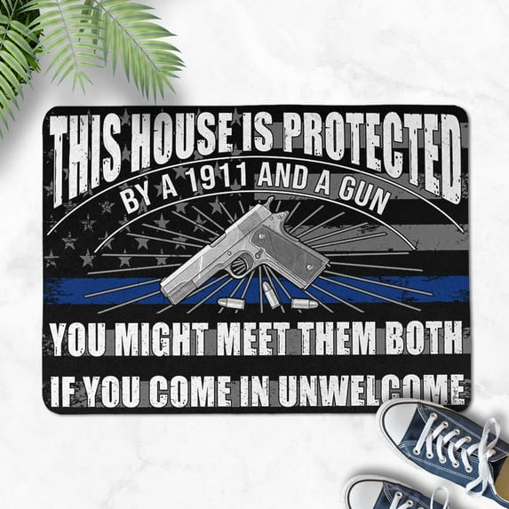 Police Officer Welcome Mat, Law Enforcement Entry Rug for Home, Police ...