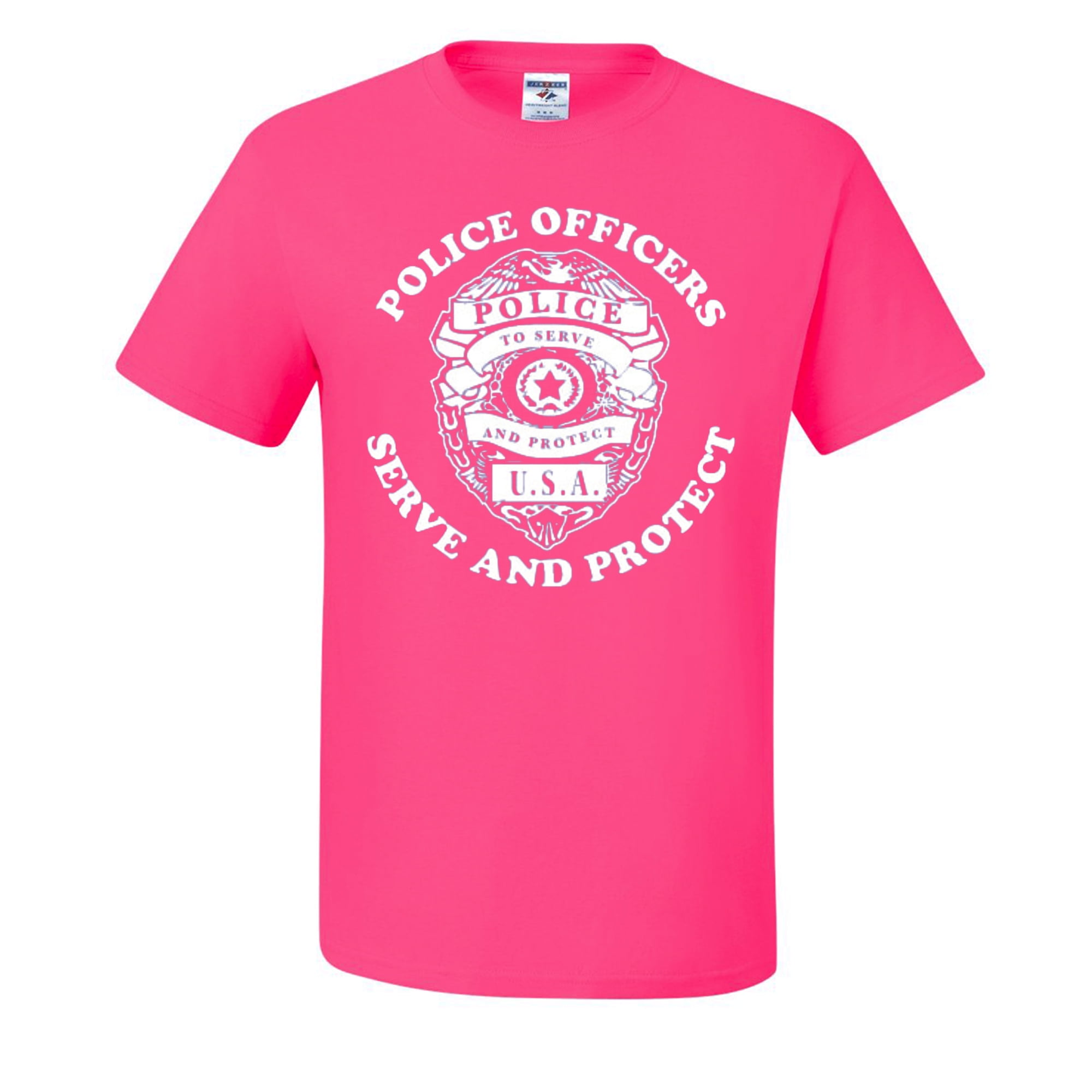 Police Officers Serve And Protect Patriotic American Pride Mens T ...