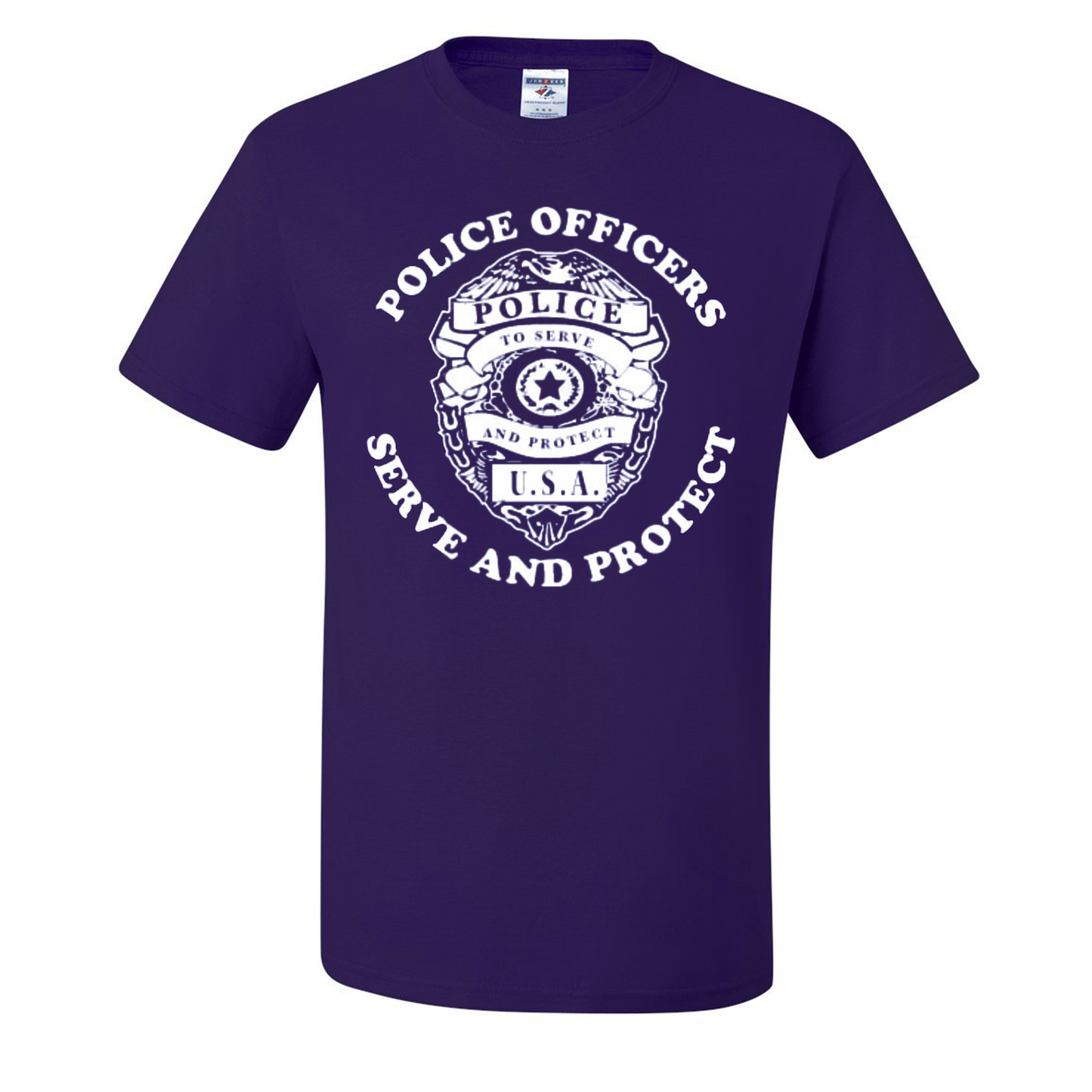 Police Officers Serve And Protect Patriotic American Pride Mens T ...