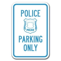 Police Officer Parking Only Gift Decor Novelty Garage Metal Aluminum 12 ...