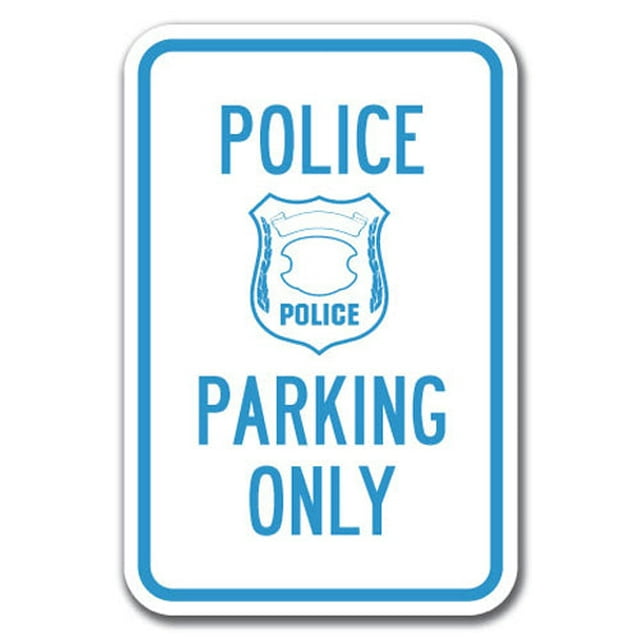 Police Parking Only with Symbol Sign 12" x 18" Heavy Gauge Aluminum ...