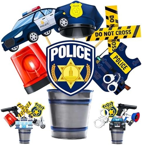 Police Party Centerpiece Sticks 26Pcs - Car Table Toppers, Birthday ...