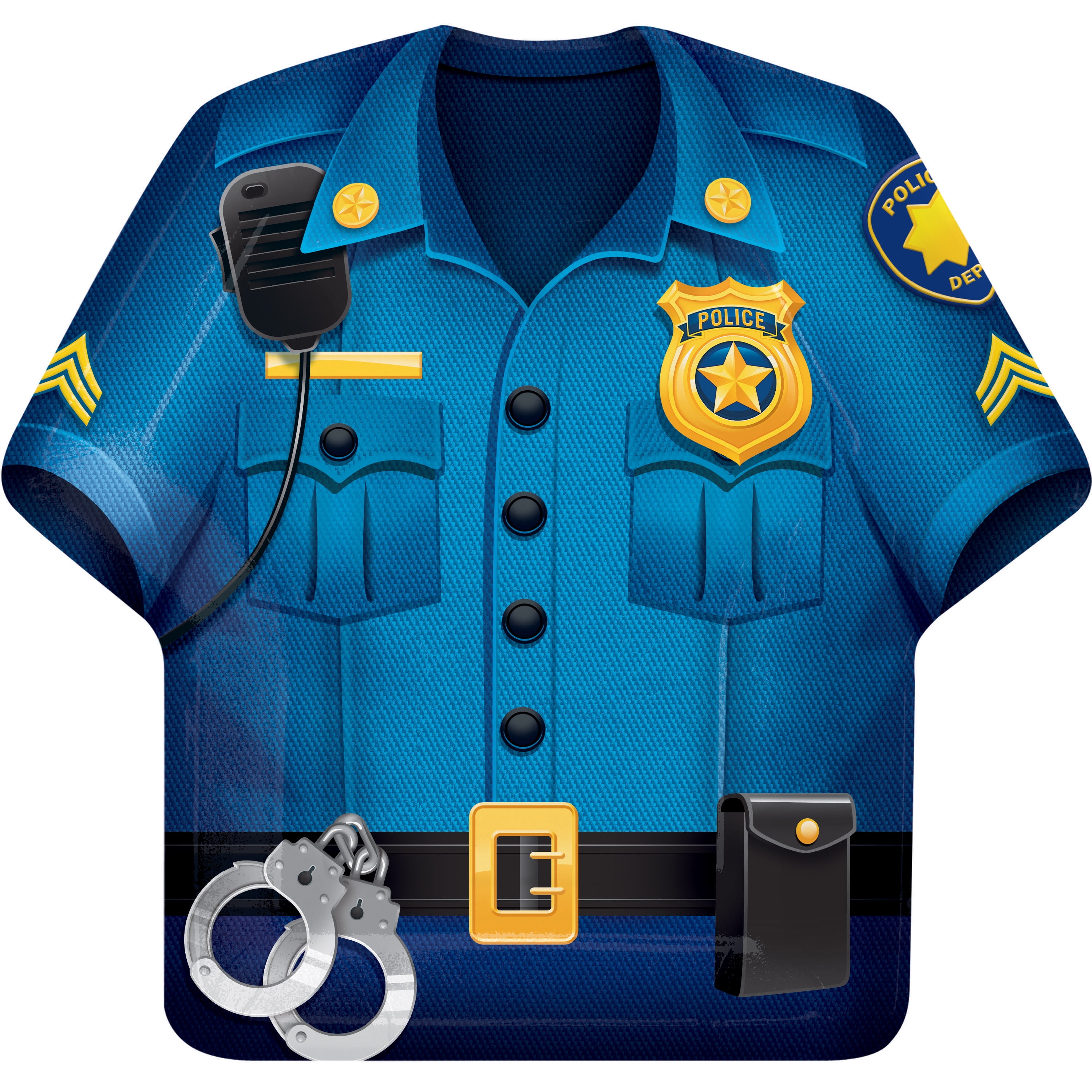 Police Party Uniform Shaped Paper Plates 8 Count for 8 Guests - Walmart.com