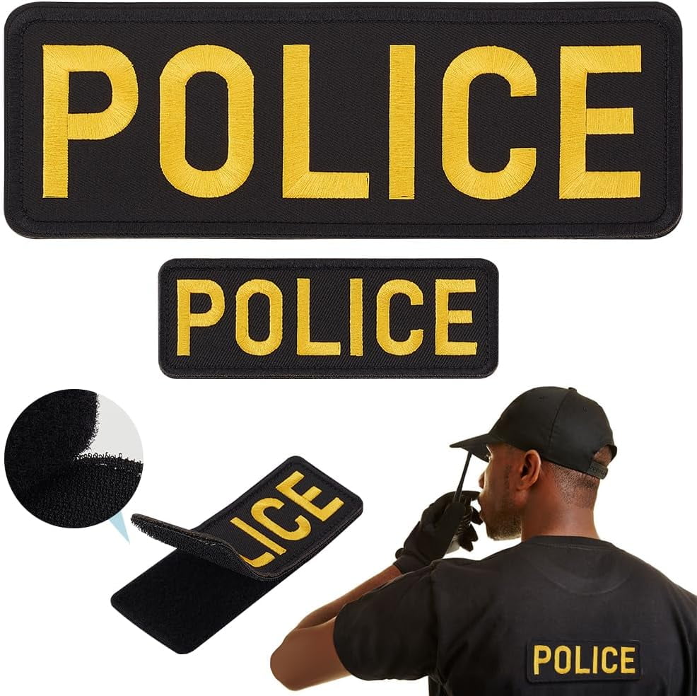 Police Patches with Embroidered Letters Embroidered Patches Hook and ...