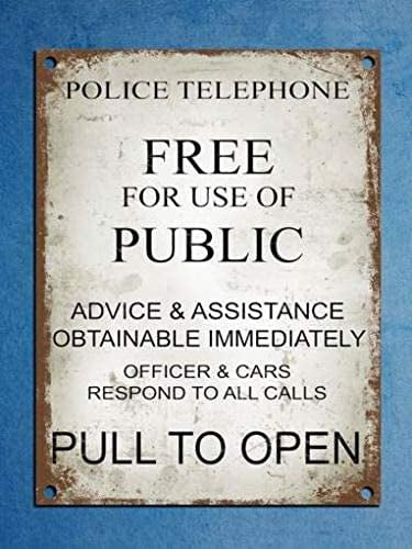 Police Phone Box Tardis Dr Who Vintage Retro Tin Metal Decor Sign Home ...