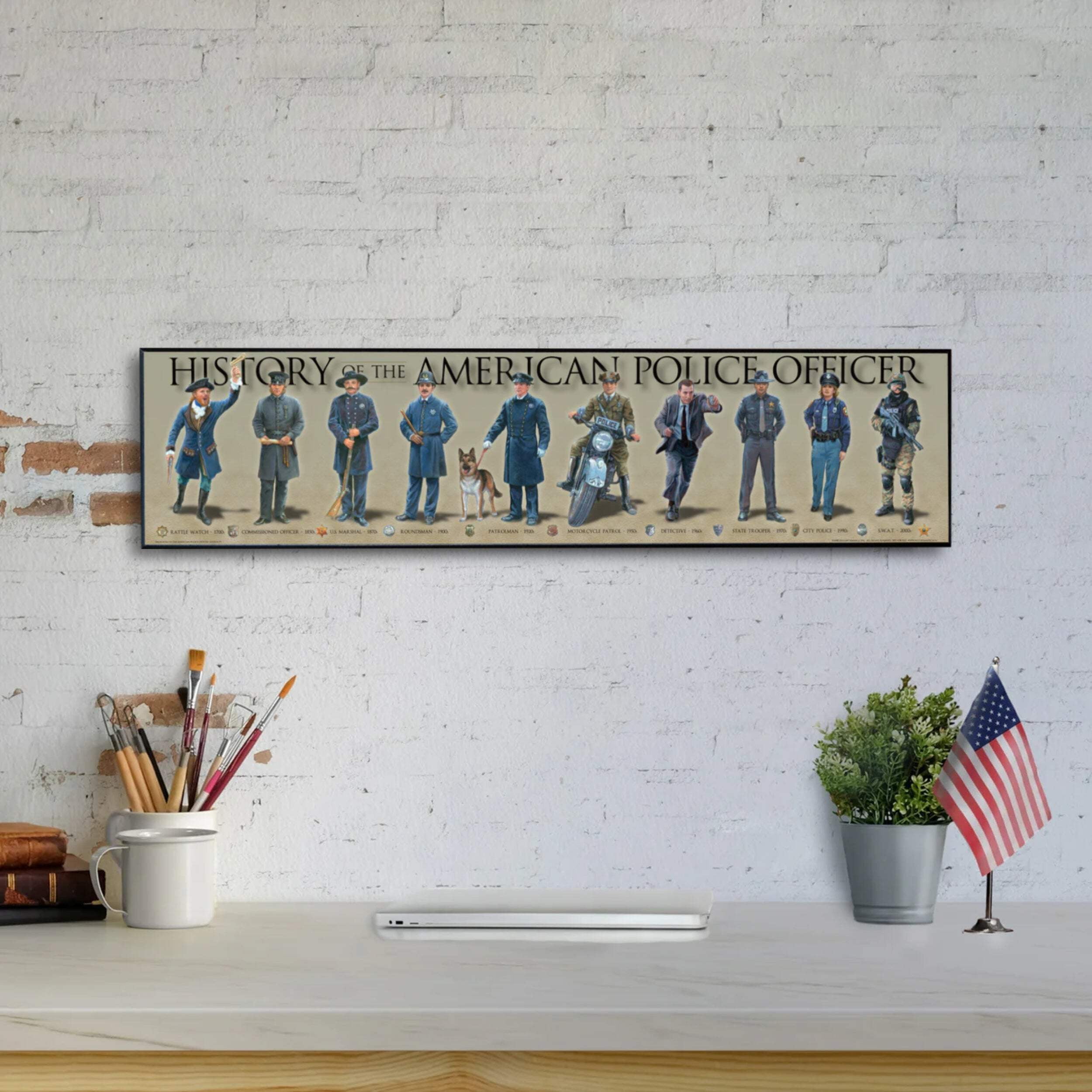 History of the American Police Officer - Plaque - Beveled Edge with a ...