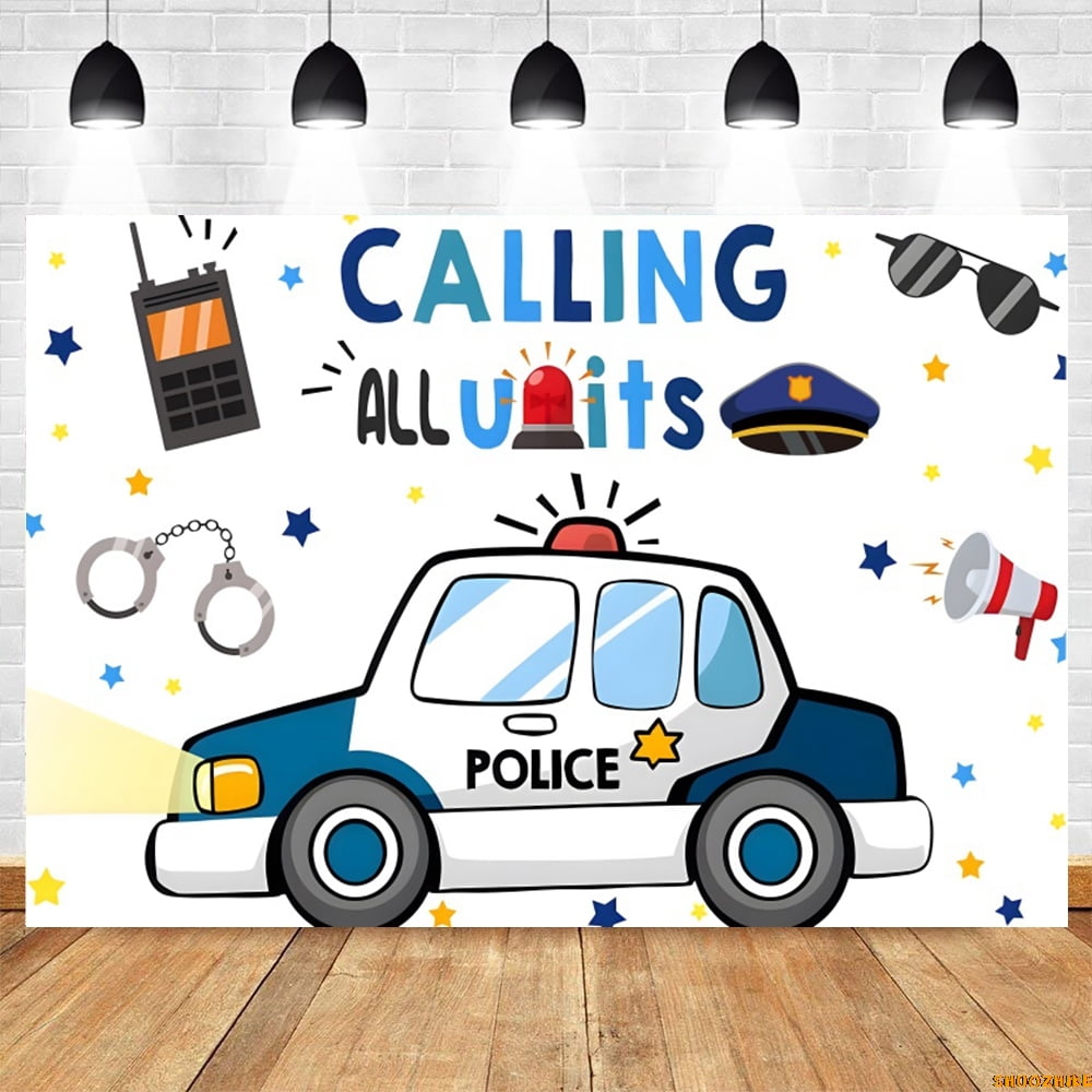 Police Policeman Car Firetruck Theme Backdrop for Photography Fire ...