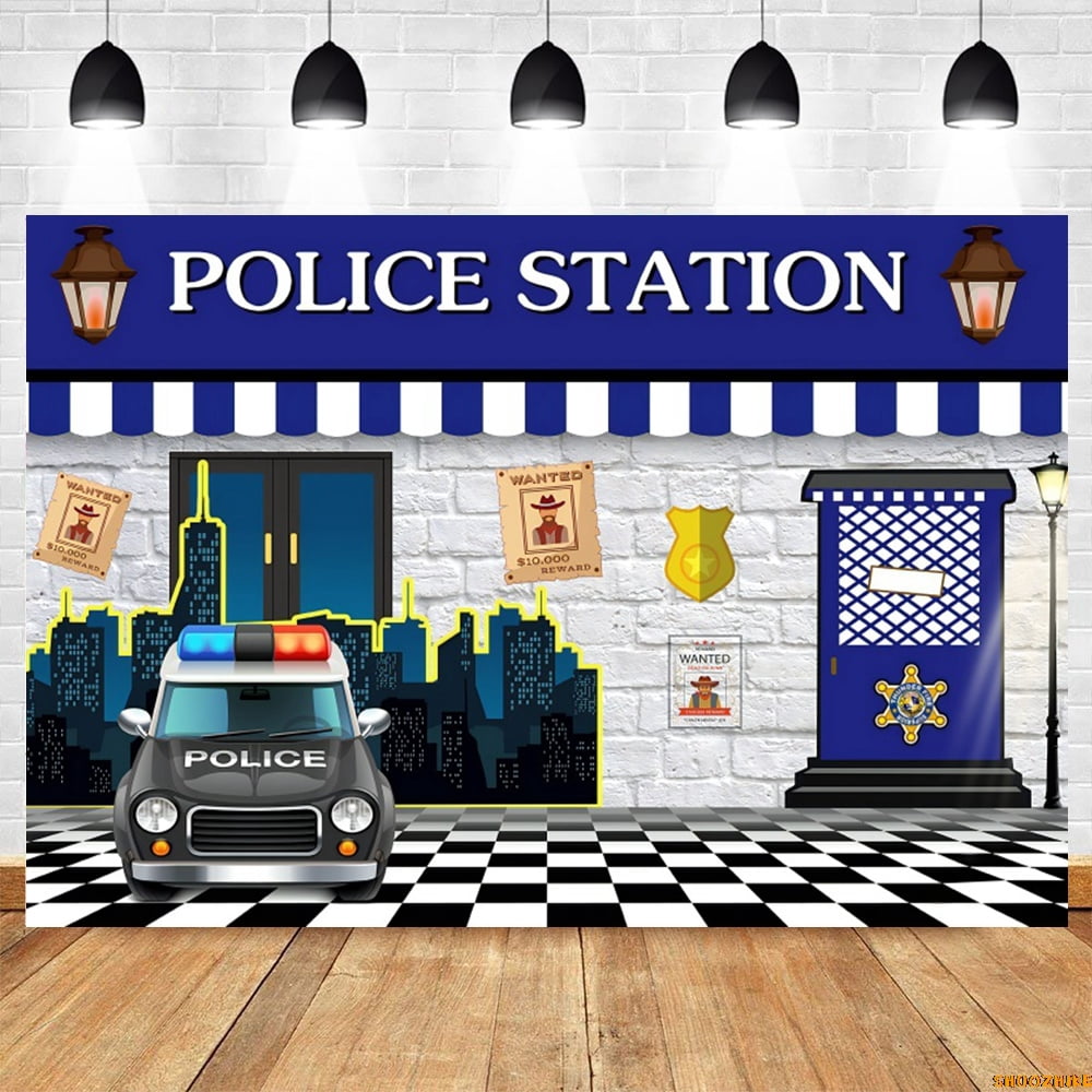 Police Policeman Car Firetruck Theme Backdrop for Photography Fire ...