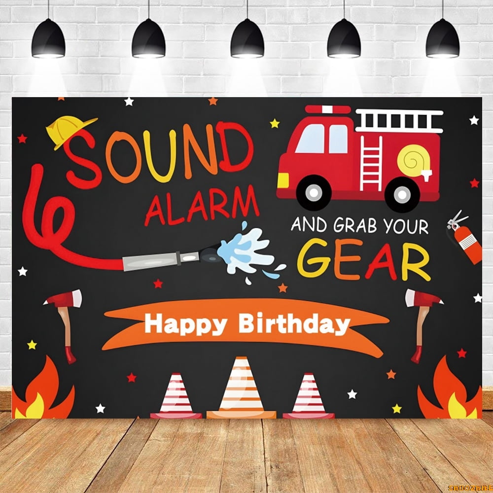 Police Policeman Car Firetruck Theme Backdrop for Photography Fire ...