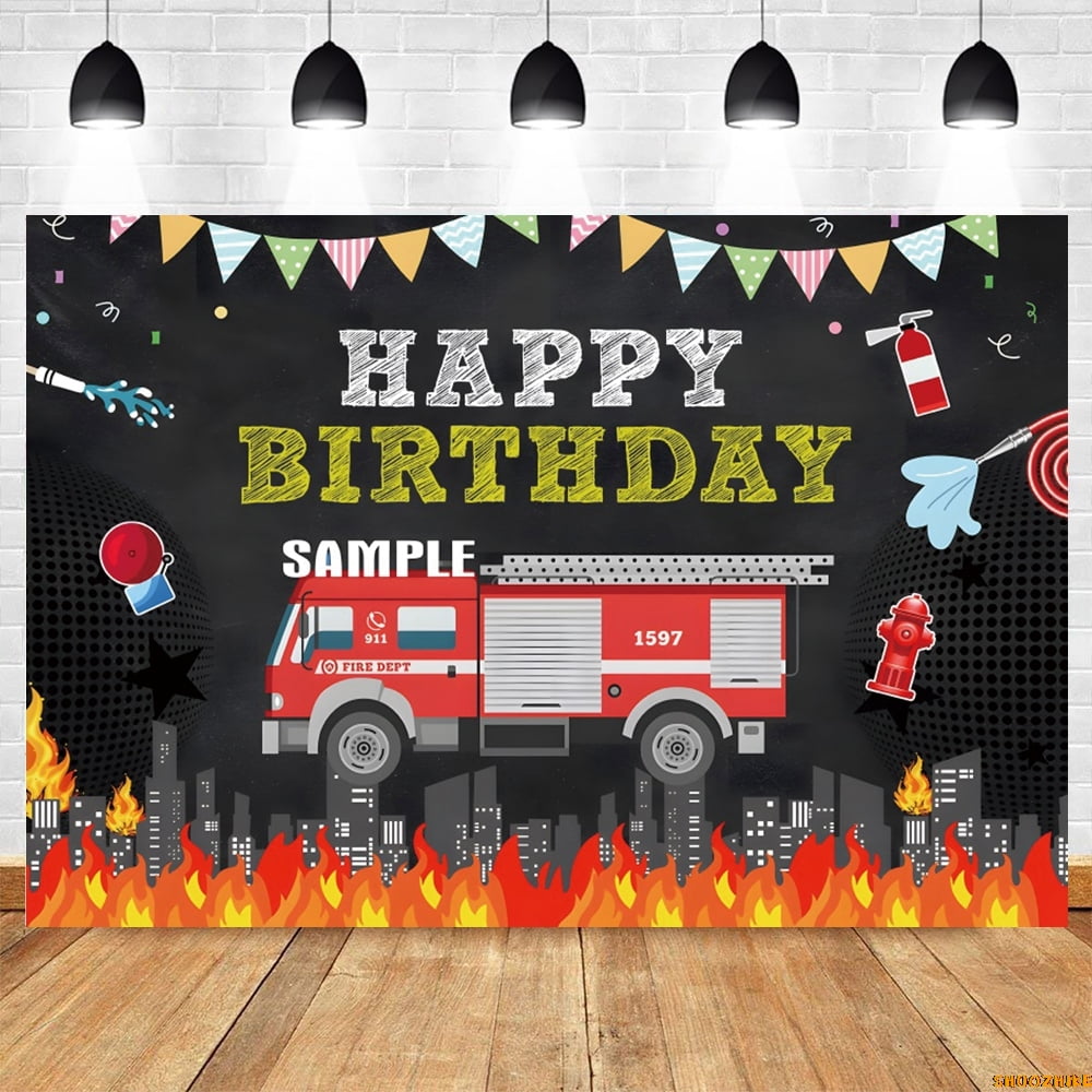 Police Policeman Car Firetruck Theme Backdrop for Photography Fire ...