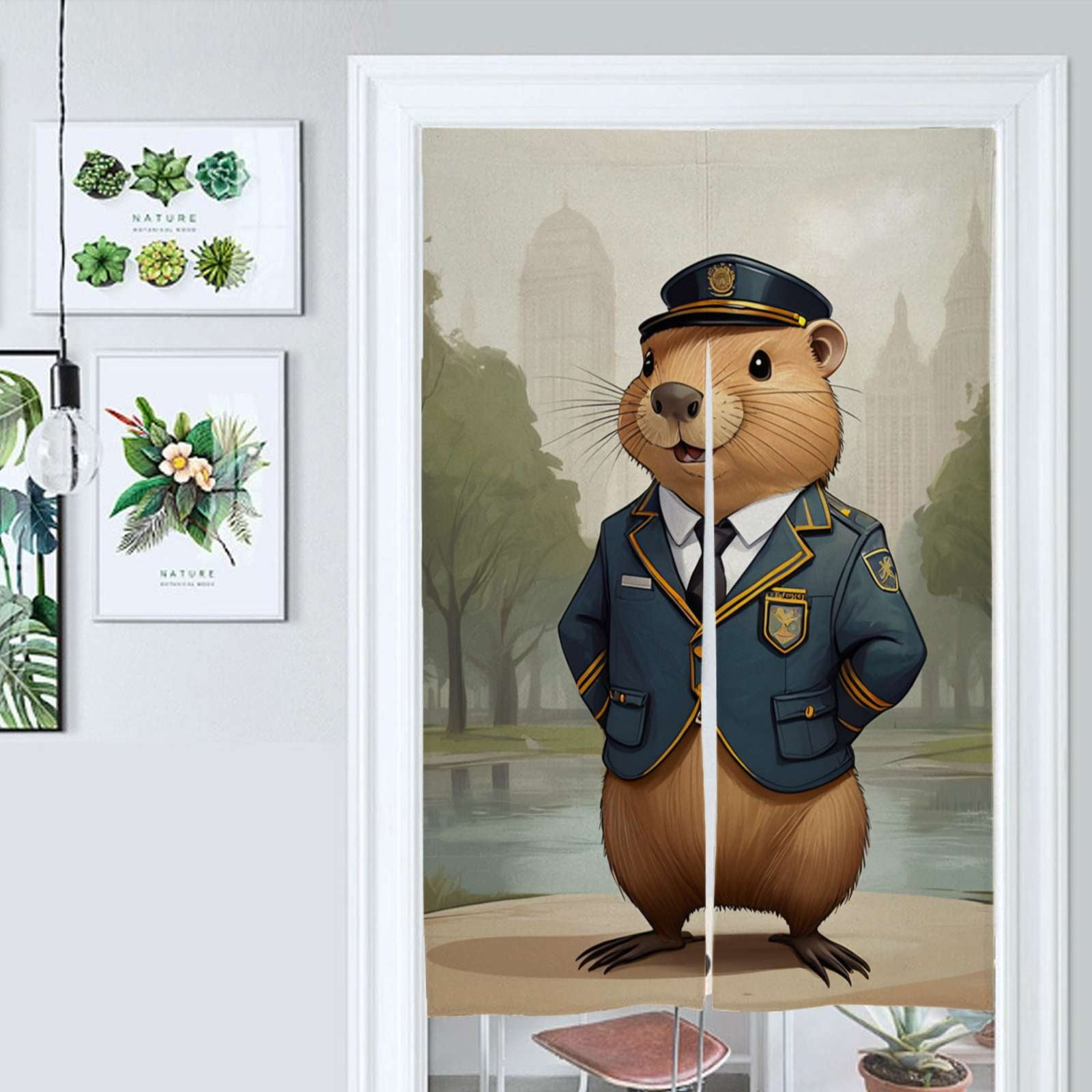Police Rat Uniform Door Curtain Nordic Living Room DoorCurtain Porch ...