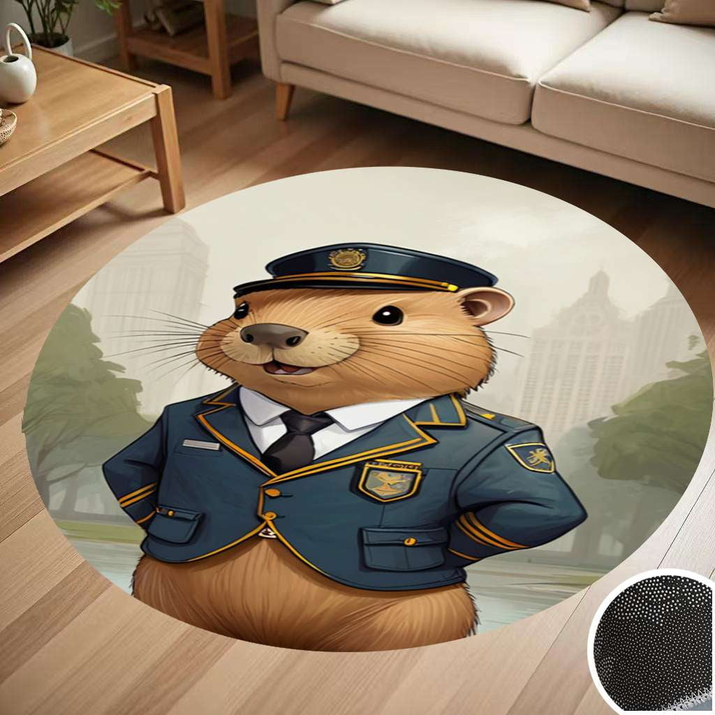 Police Rat Uniform Round Carpet Living Room Bedroom Home Decoration ...